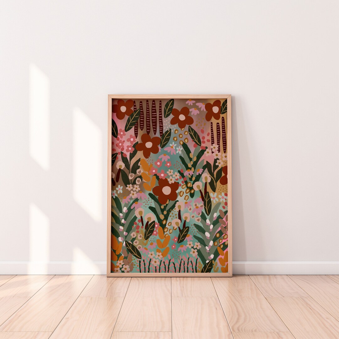 Earthy Floral Botanical - Fine Art Print - Etsy