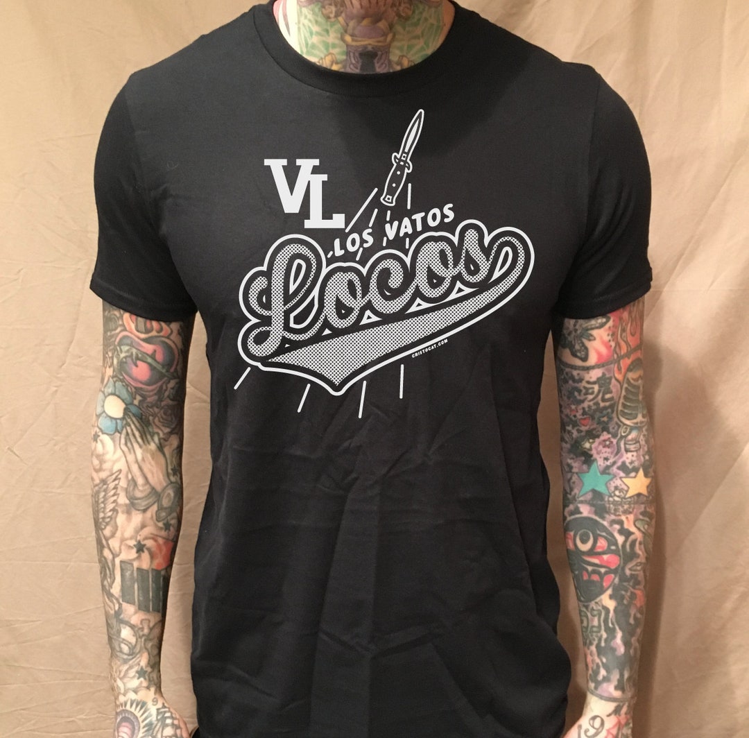Vatos Locos Baseball Black Tee - Etsy