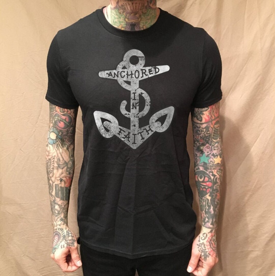 Faith Anchor on Black Tee - Etsy