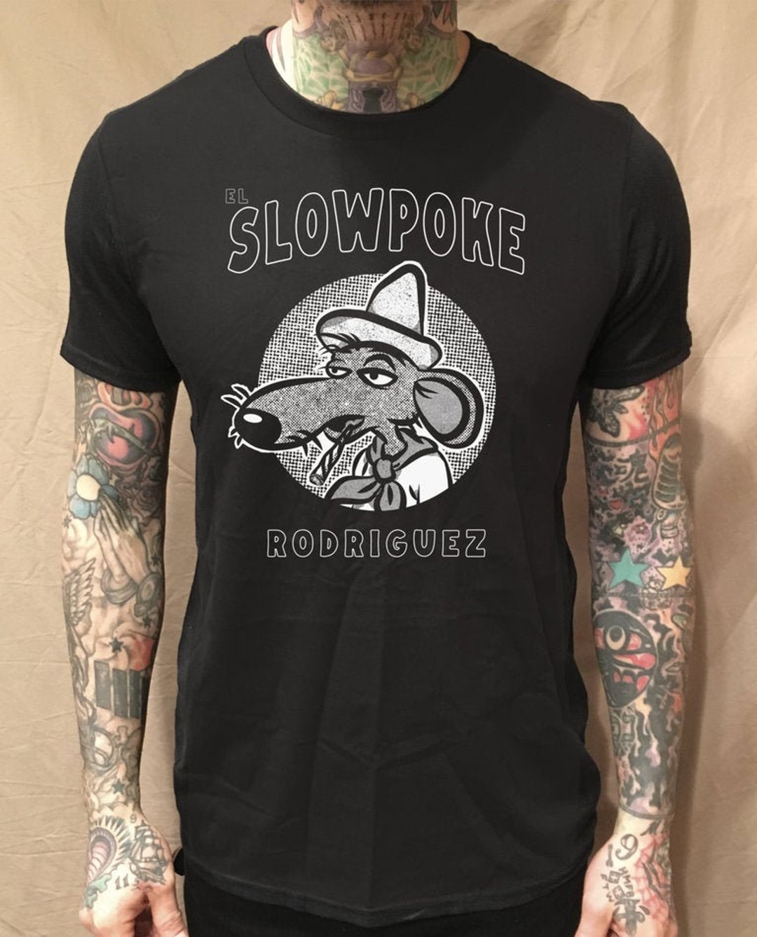 Circle Slowpoke Rodriguez on Black Tee - Etsy