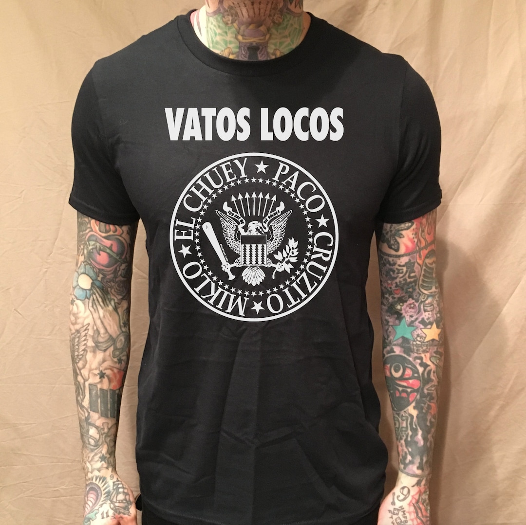 Hey Ho Vatos Locos on Black Tee - Etsy