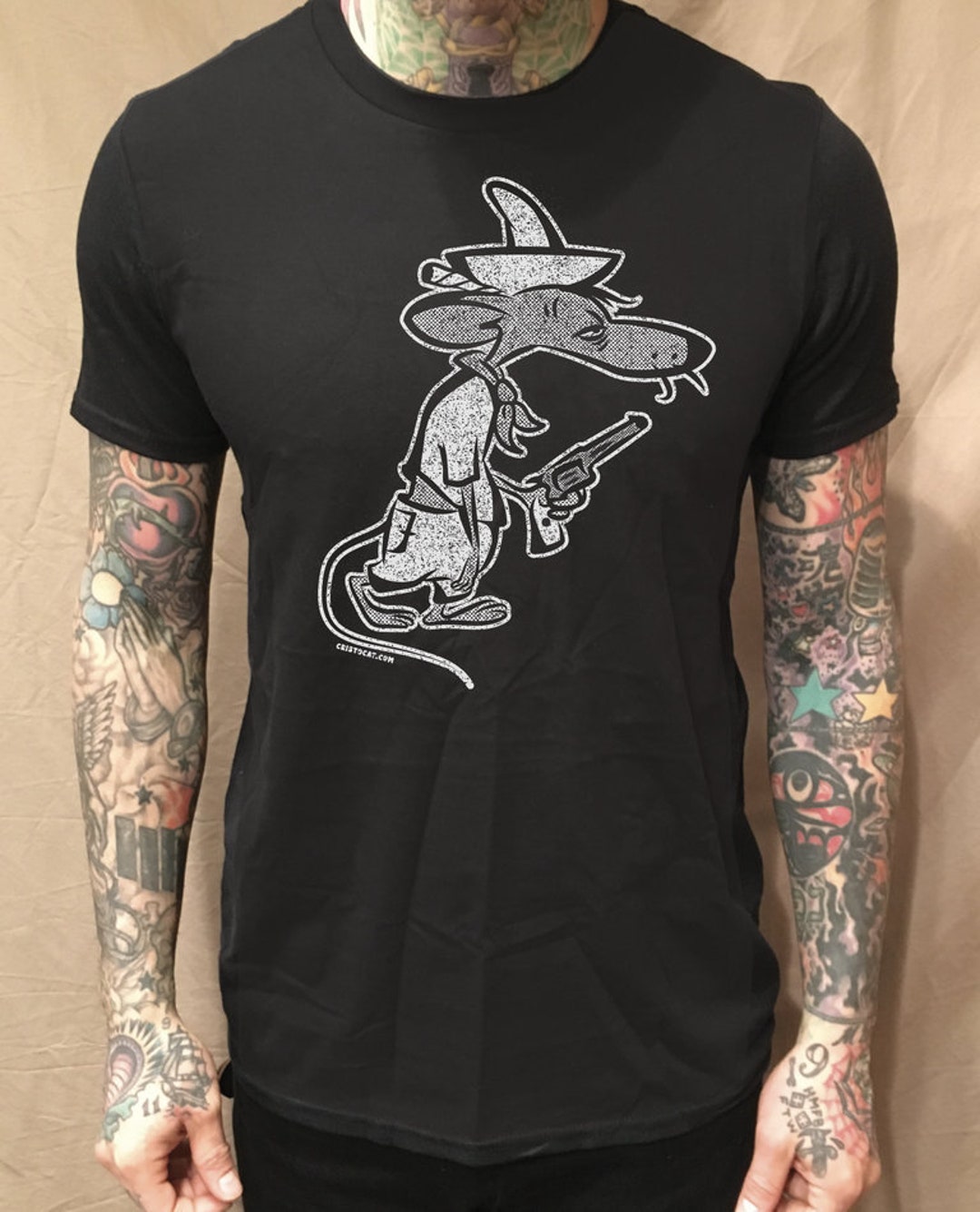 Strapped Slowpoke Rodriguez on Black Tee - Etsy