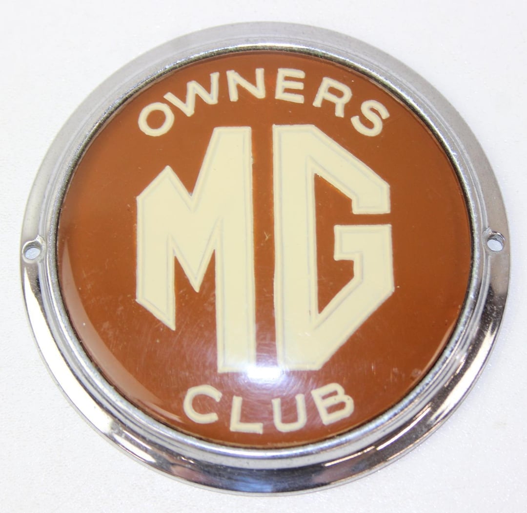 Vintage MG Owners Club Grille Badge in Red and Black With Chromium ...