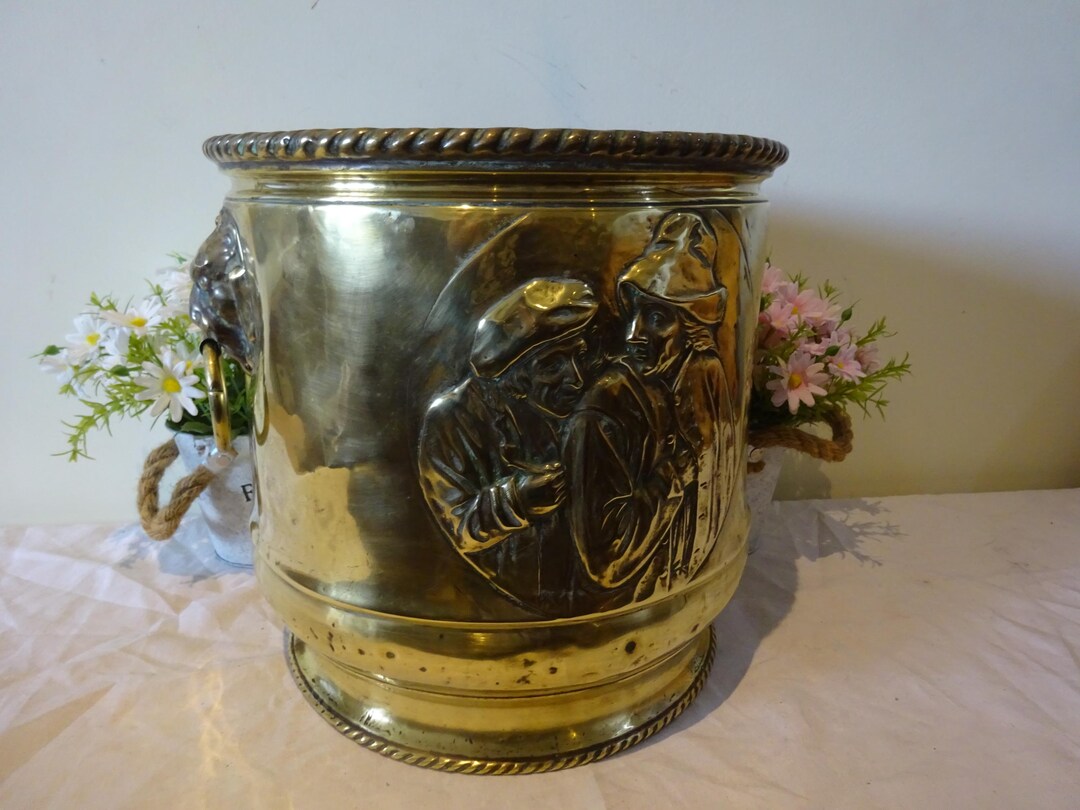 Vintage Brass Coal Bucket / Log Bucket Polished Brass Lovely Condition ...