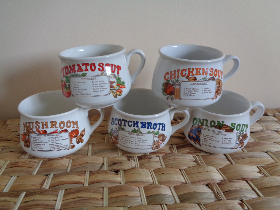 Vintage 1980"s Soup Mugs / Cups Collectable Kitchen Mugs - Etsy