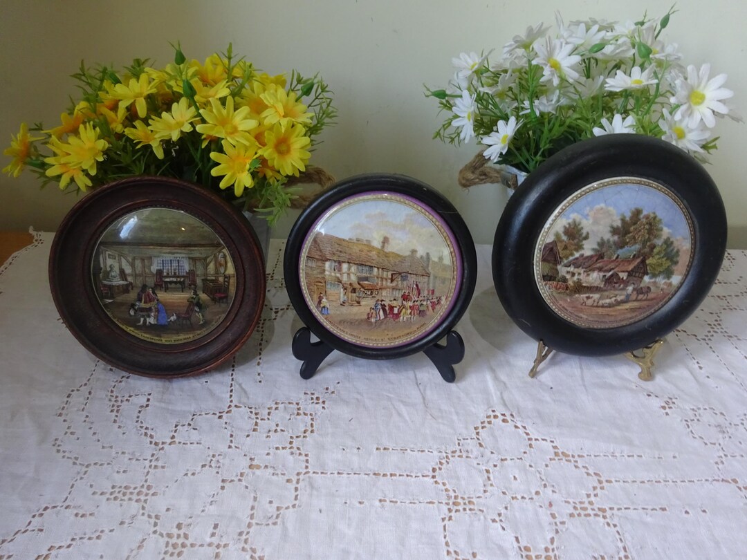 Victorian Porcelain Prattware Pot Lids 10 X 10 Cm - Etsy
