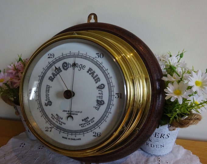 Traditional Solid Brass Ships Barometer and Solid English Oak - Etsy