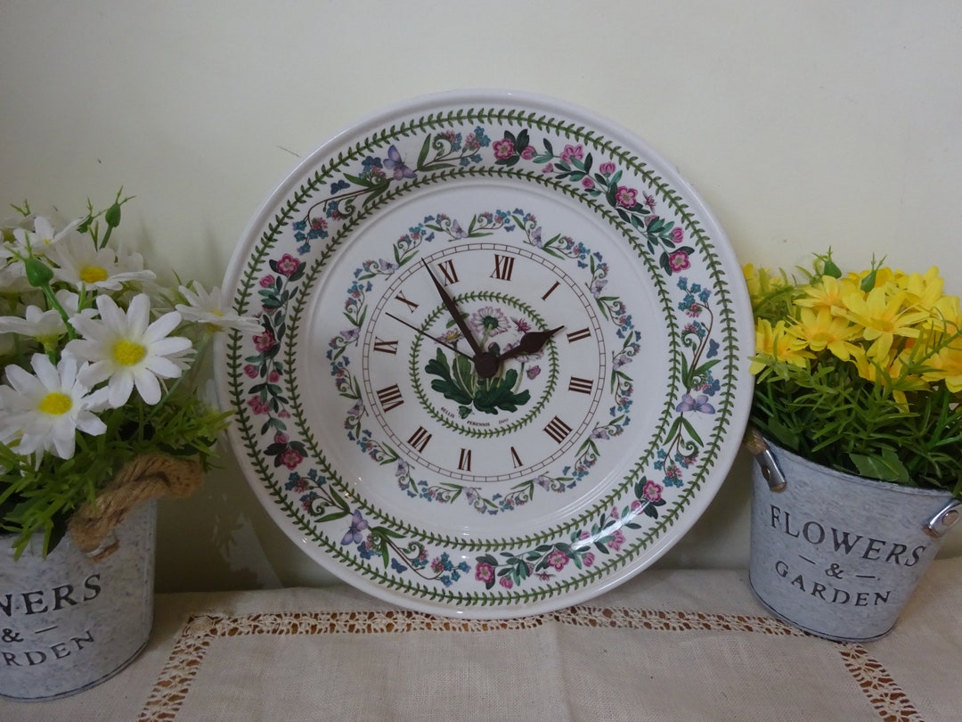 Decorative Portmeirion Wall Clock Botanic Garden Bellis Perennis Daisy ...