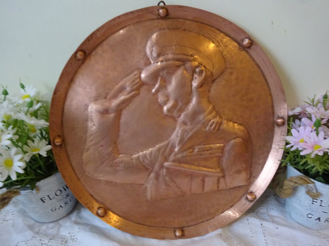 Vintage Hammered Copper Portrait of King George the VI King of - Etsy
