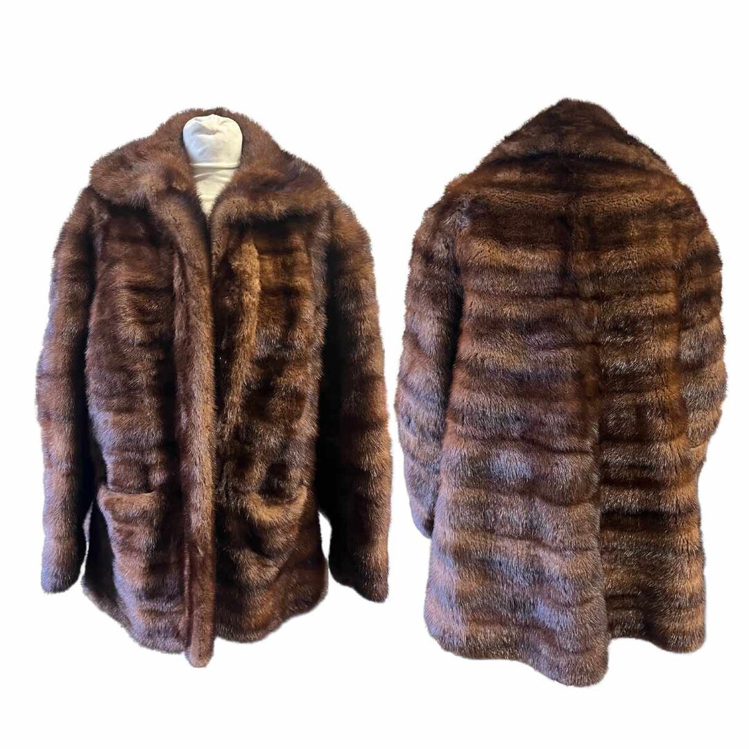 Genuine Ladies Mink Coat / Jacket With Demask Style Lining With Large Forward Facing Pockets - Etsy
