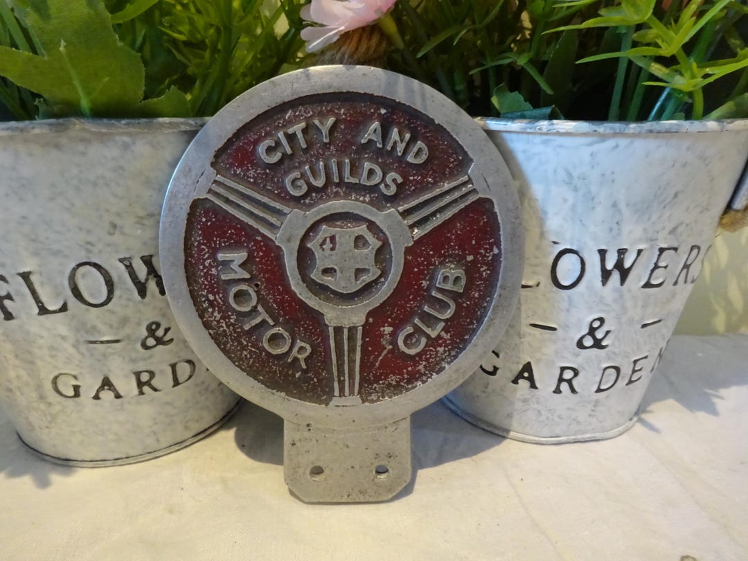 Vintage City and Guilds Motor Club Car Badge / Grill Badge Car Mascot ...