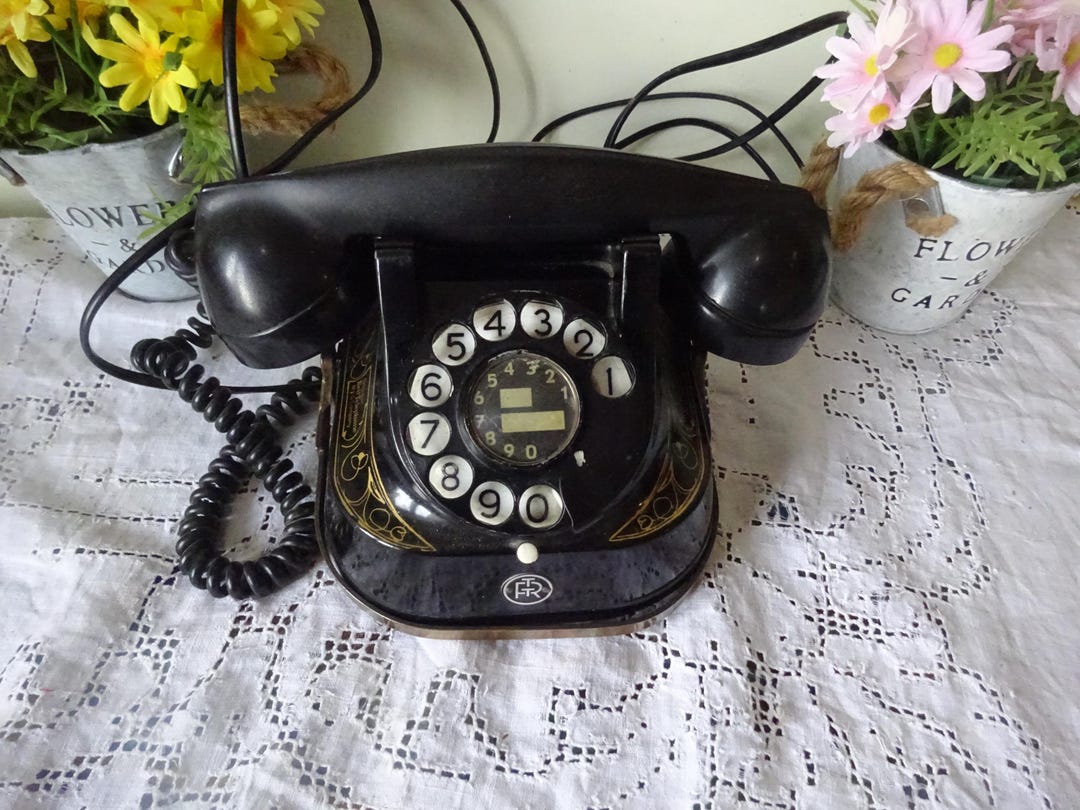30's Vintage Belgian Bakelite Bell Telephone White Star Antwerp Belgium ...