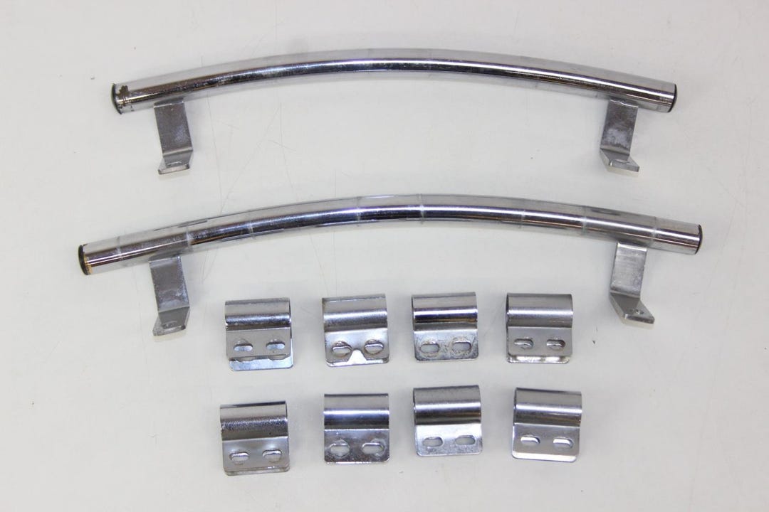Pair of Vintage Chrome Badge Bar for Classic Cars With Eight Desmo of ...