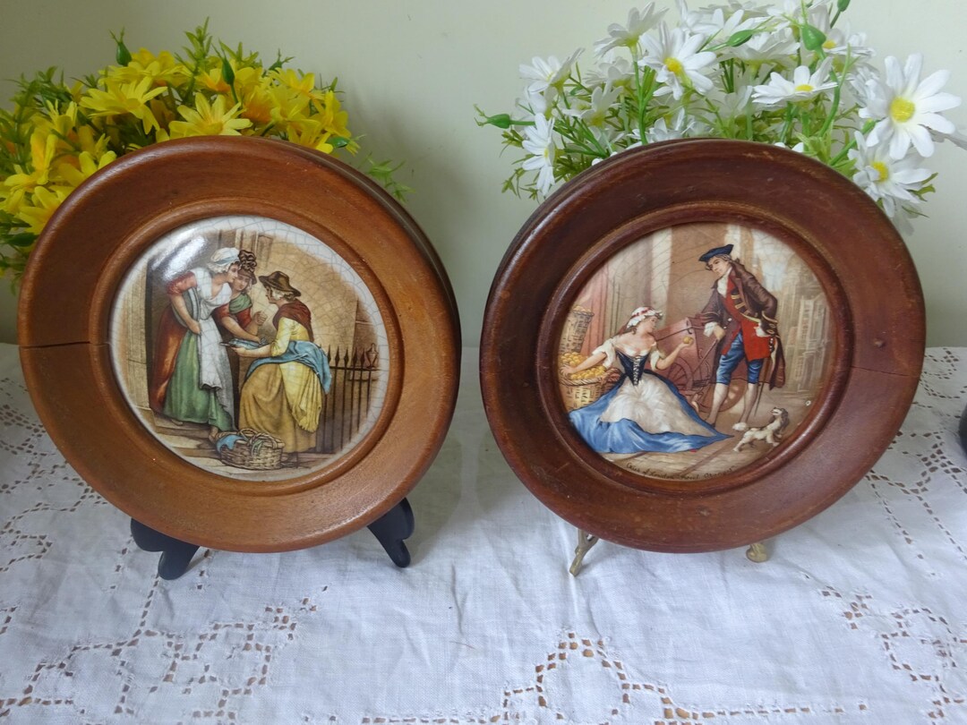Victorian Porcelain Prattware Pot Lids 16 X 16 Cm - Etsy