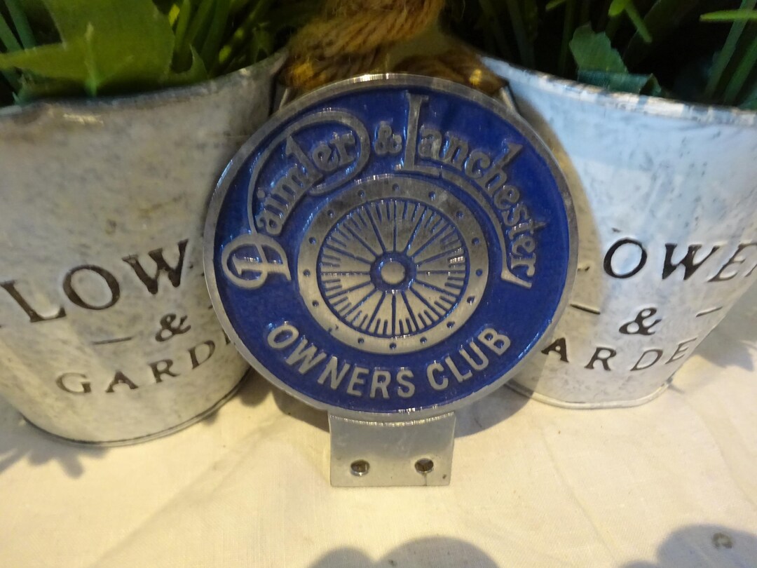 Vintage Daimler & Lanchester Owners Club Chrome Car Badge / Grill Badge ...