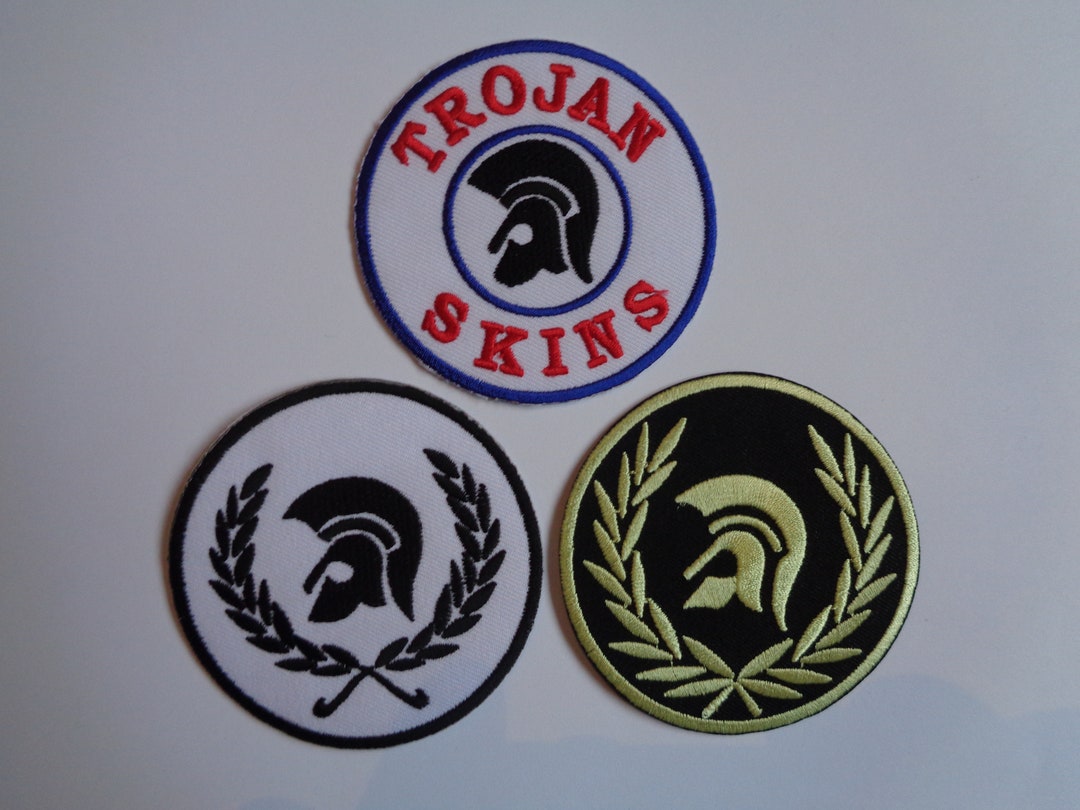 Skinhead Trojan Patch Iron on or Sew on Patches Embroidered Skinhead ...