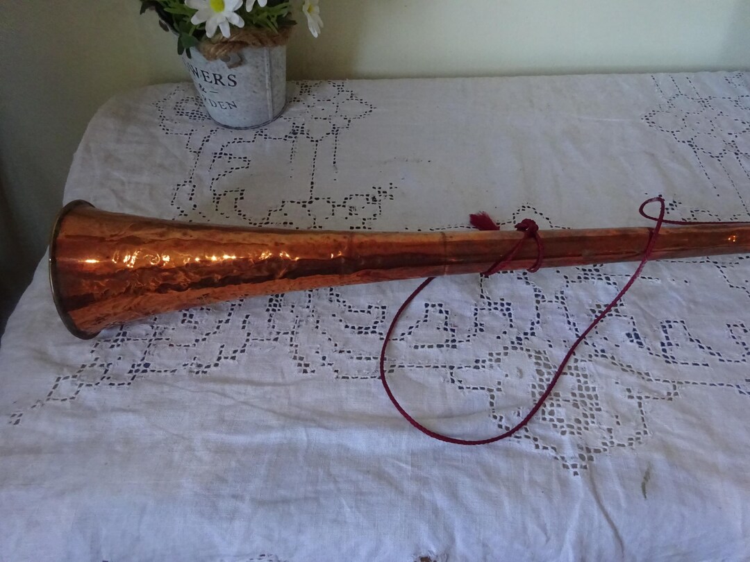 Antique Polished Copper & Brass Coach Horn / Hunting Horn in Fantastic ...
