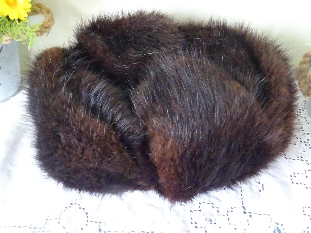 Genuine Vintage Ladies Russian Ushanka Sable Fur Hat Made in Russia ...