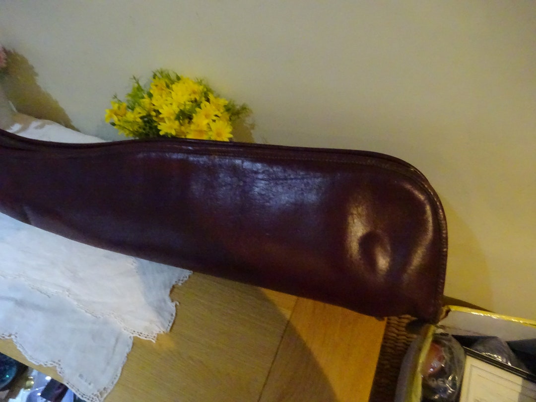 Rare Twin Rifle Leather Gun Case in Burgundy Leather & Brown - Etsy
