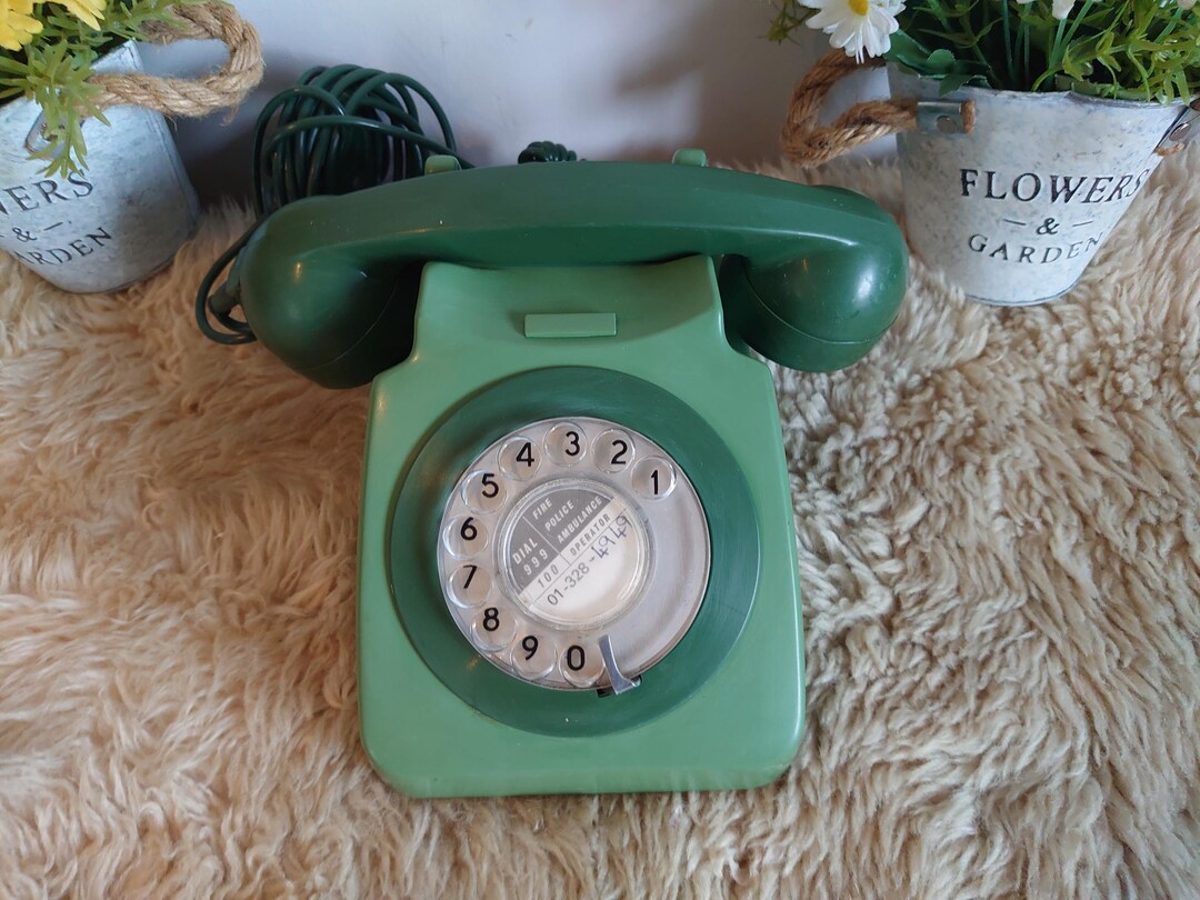 Vintage Two Tone Green GPO Telephone Rotary Telephone in Wonderful ...