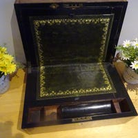 Upcycled Antique Writing Slope With Flamingo's and Palms - Perfect for ...
