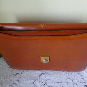 Stunning Loewe Brown Leather Brief Case / Attache Case Complete With ...