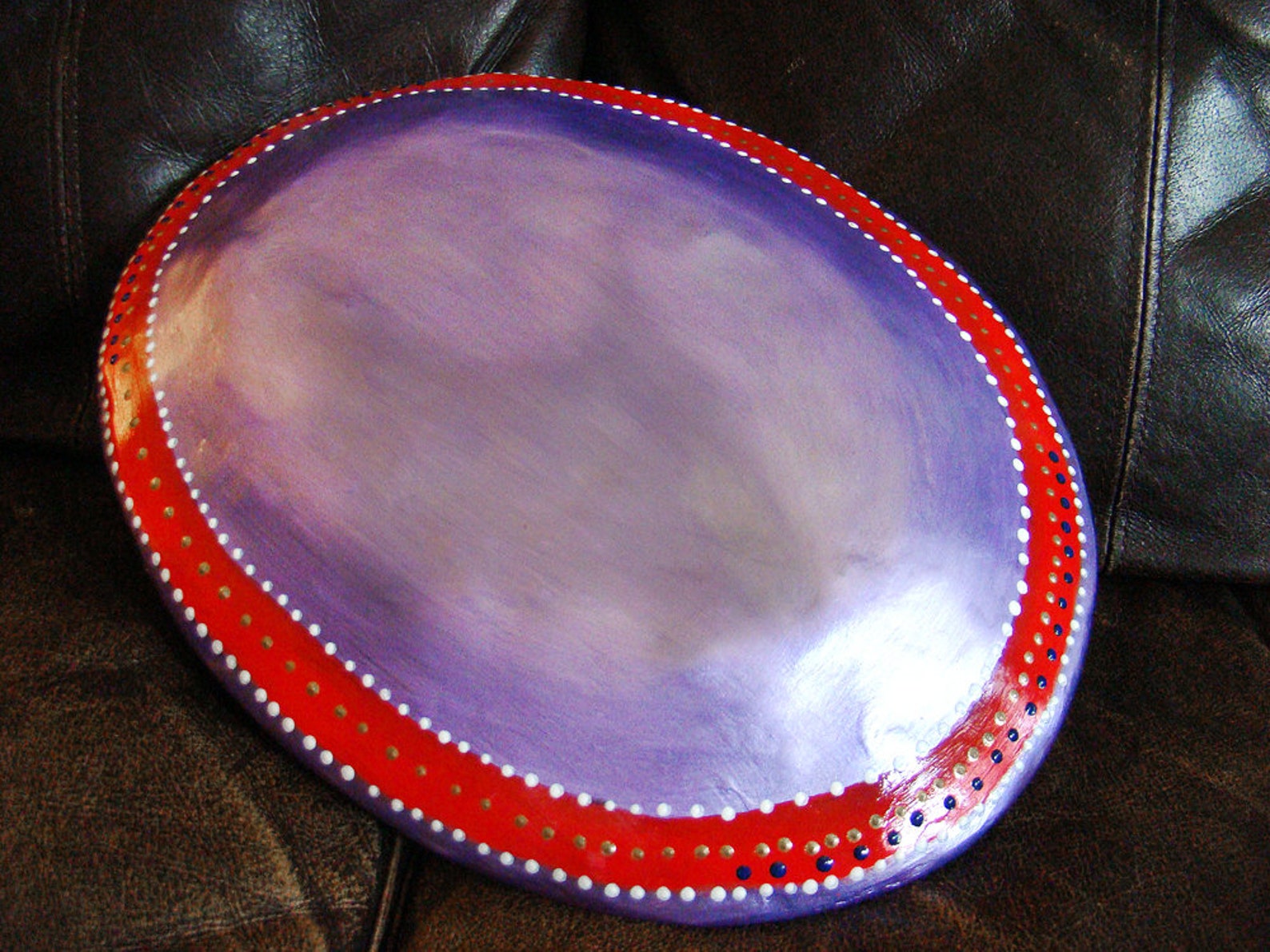Paper Mache Platter Handpainted Dishes Purple Whimsical - Etsy