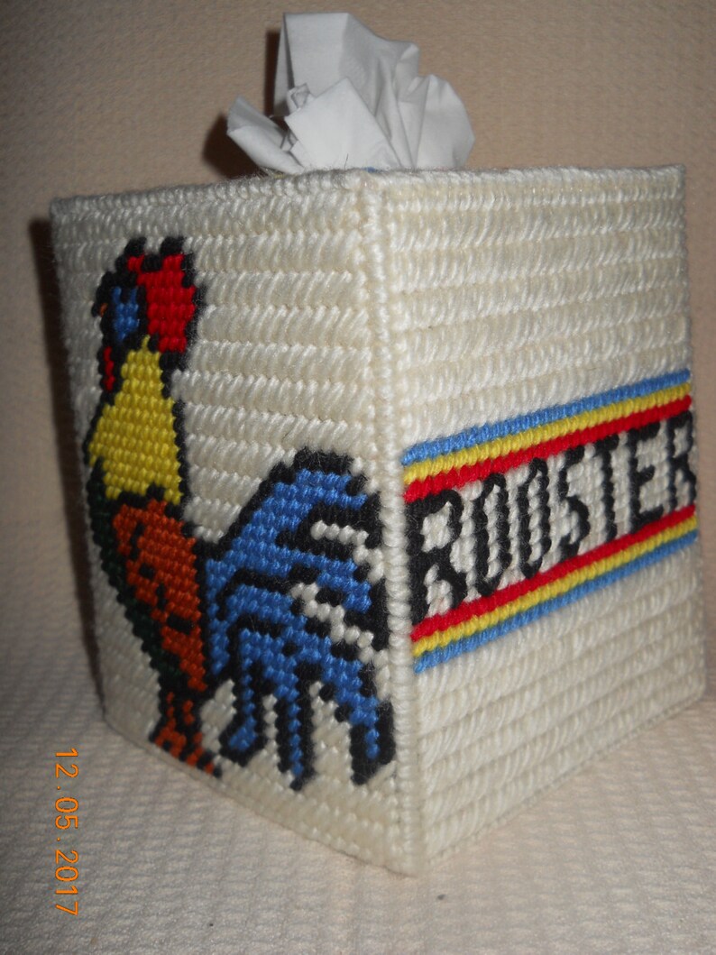 Rooster kitchen Tissue Box Cover Plastic canvas Kleenex | Etsy