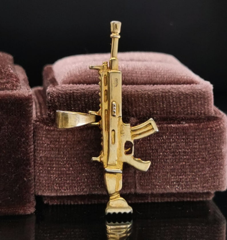 Vintage 925 Silver Machine Gun Charm Gun Pendant Rifle - Etsy