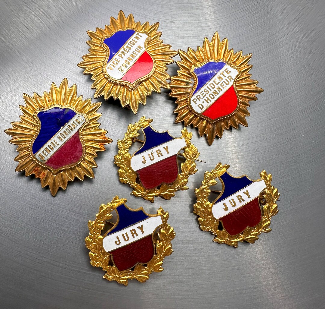 6 broches JURY français, broches en émail - Etsy France