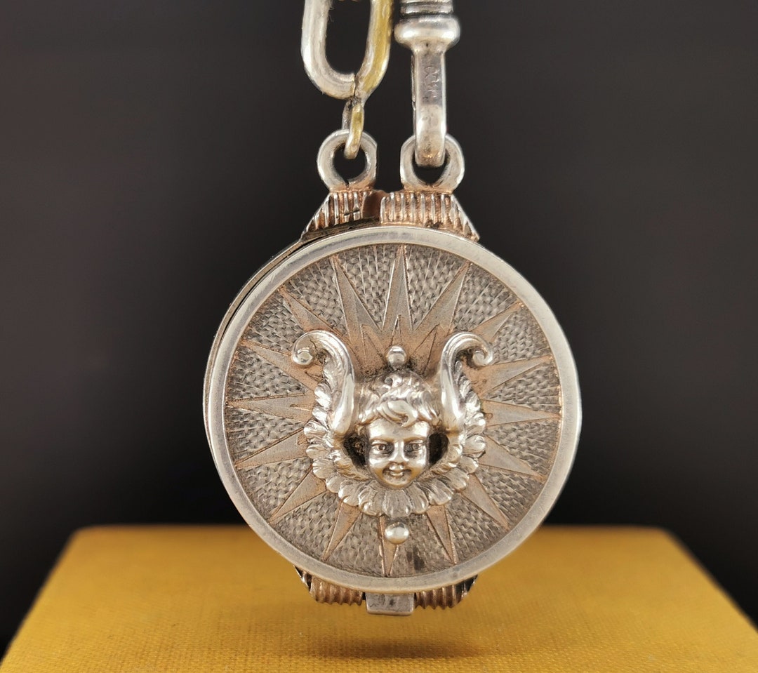 Antique German Angel Locket Art Nouveau Medallion Signed GAS - Etsy
