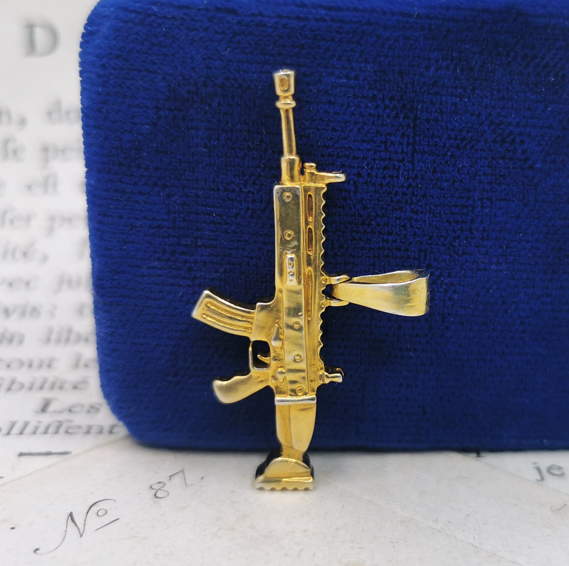 Vintage 925 Silver Machine Gun Charm Gun Pendant Rifle | Etsy