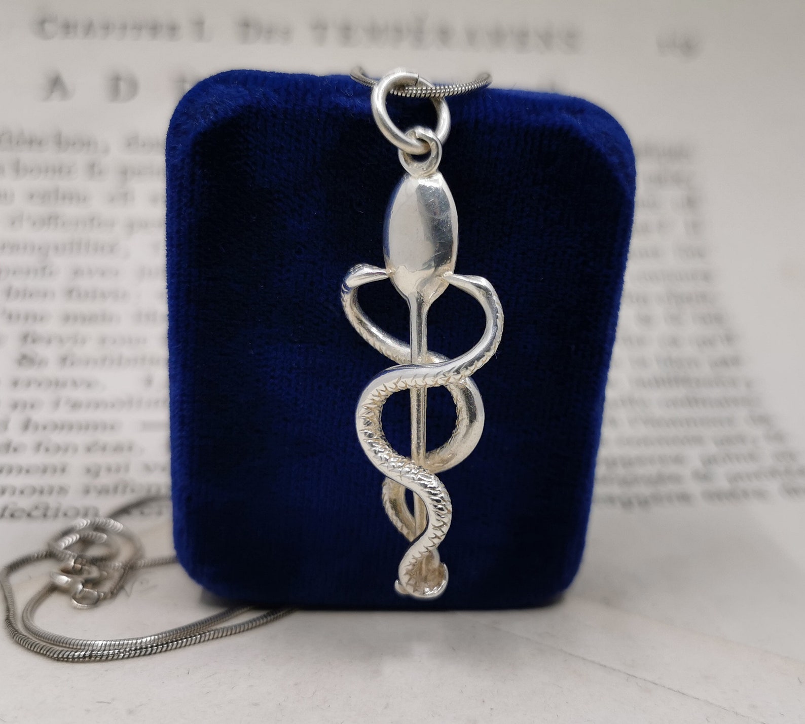 Vintage Silver Caduceus Pendant Doctor Gift Medical Symbol | Etsy