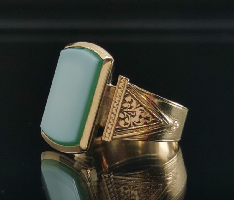 Antique German 14k Gold Signet Ring US Size 7 3/4 - Etsy