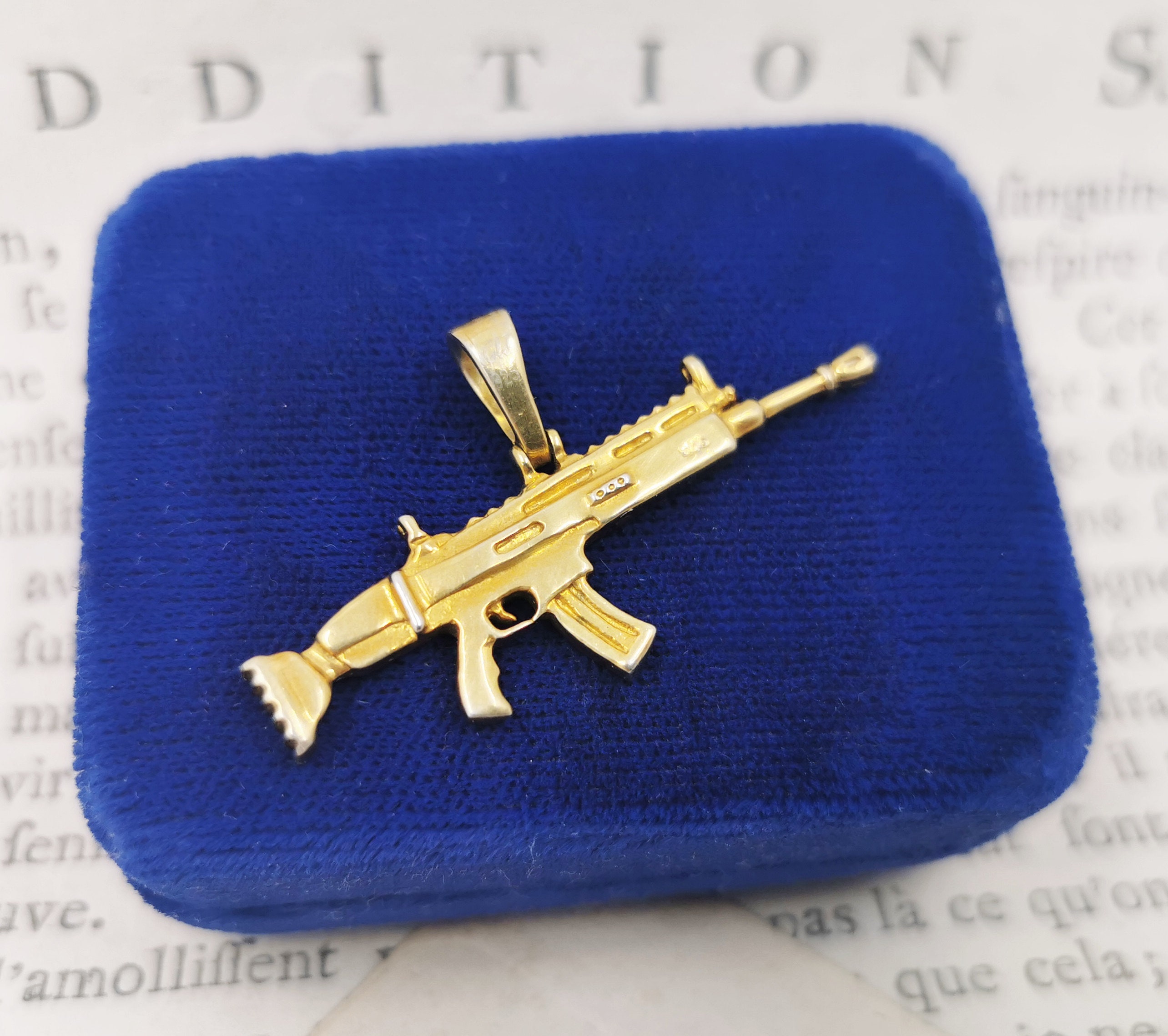 Vintage 925 Silver Machine Gun Charm Gun Pendant Rifle | Etsy