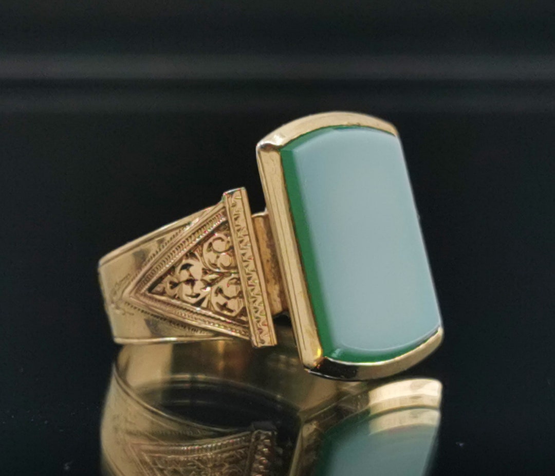 Antique German 14k Gold Signet Ring US Size 7 3/4 - Etsy