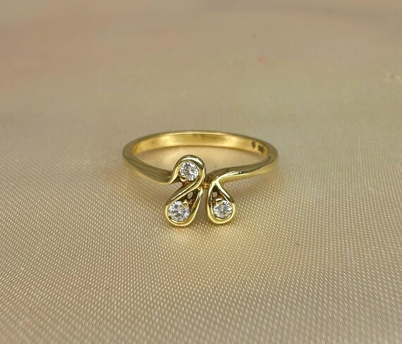 Vintage German Three Stone Engagement Ring, 14k Gold … - Gem