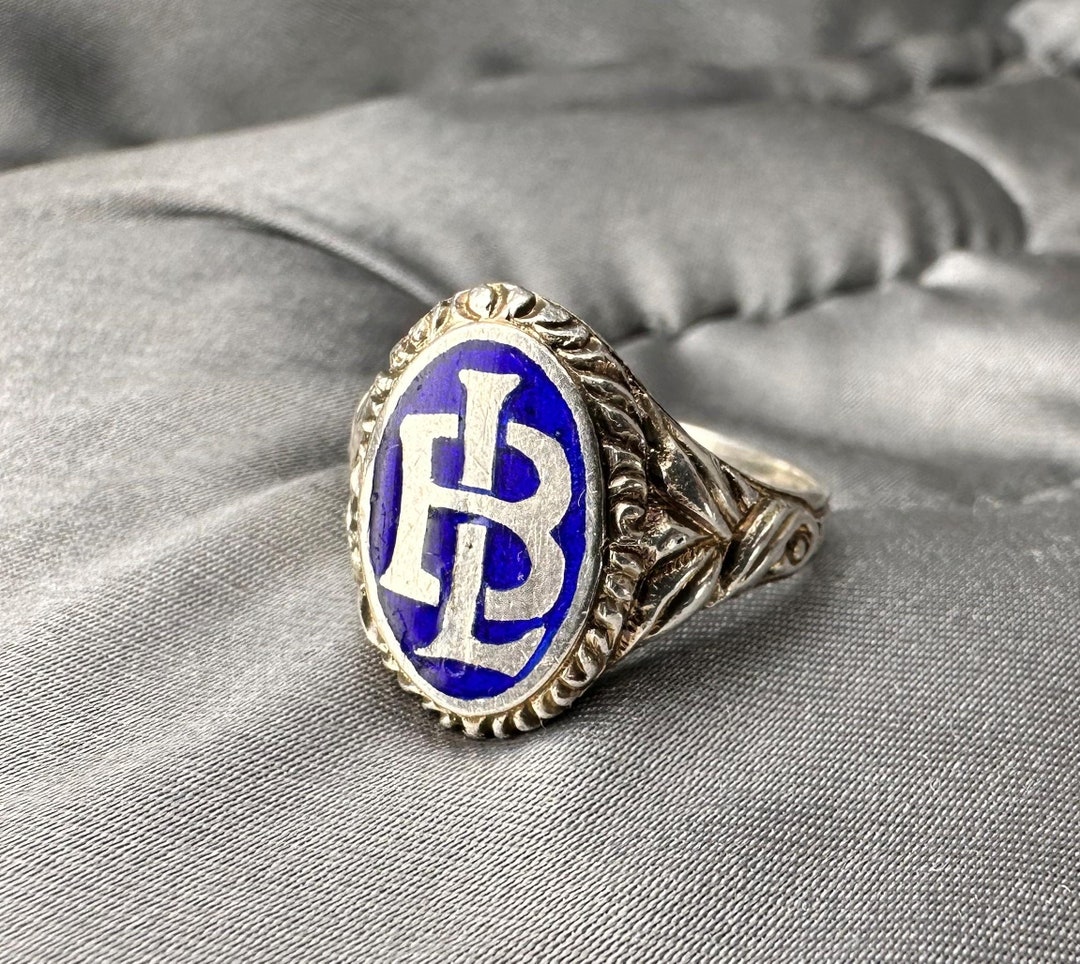 Antique Signet Ring, Monogram 'BL' or 'LB', Silver German Ring, US Size ...