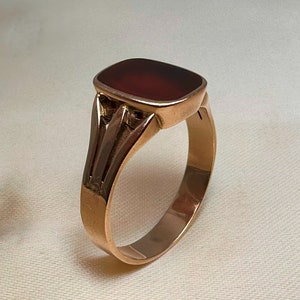 Antique German Carnelian Ring, 8k Gold Signet Ring, US Size 11 1/4 - Etsy