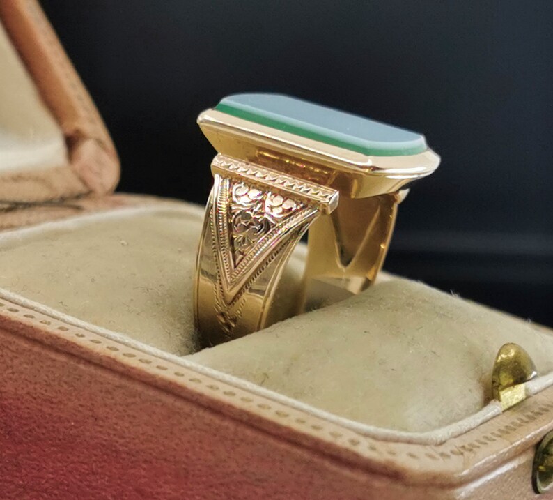 Antique German 14k Gold Signet Ring US Size 7 3/4 - Etsy