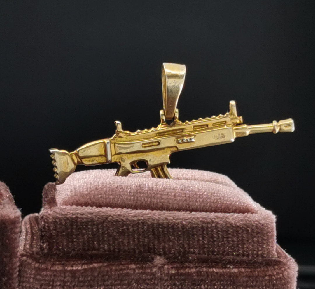 Vintage 925 Silver Machine Gun Charm Gun Pendant Rifle - Etsy