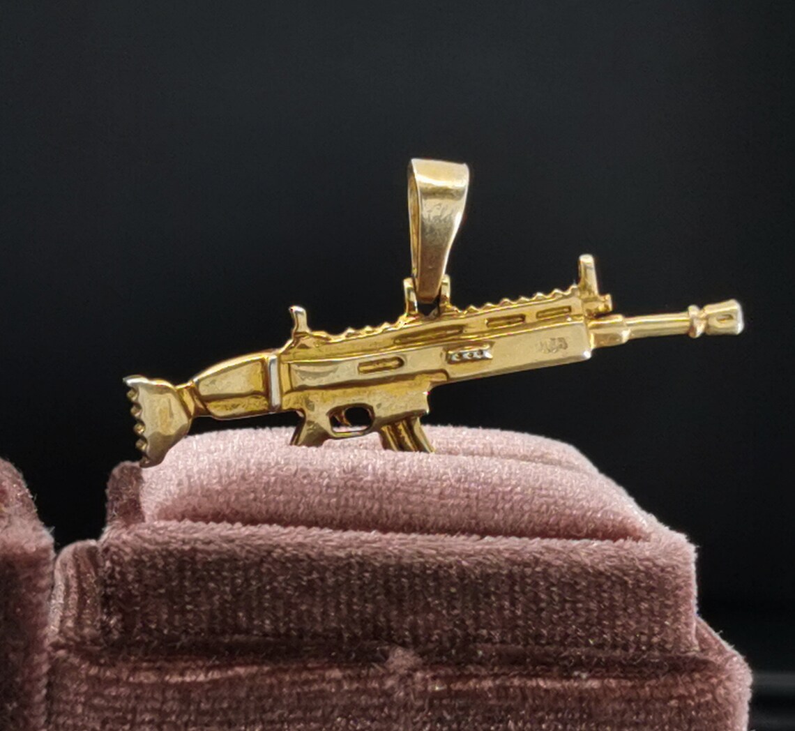 Vintage 925 Silver Machine Gun Charm Gun Pendant Rifle - Etsy