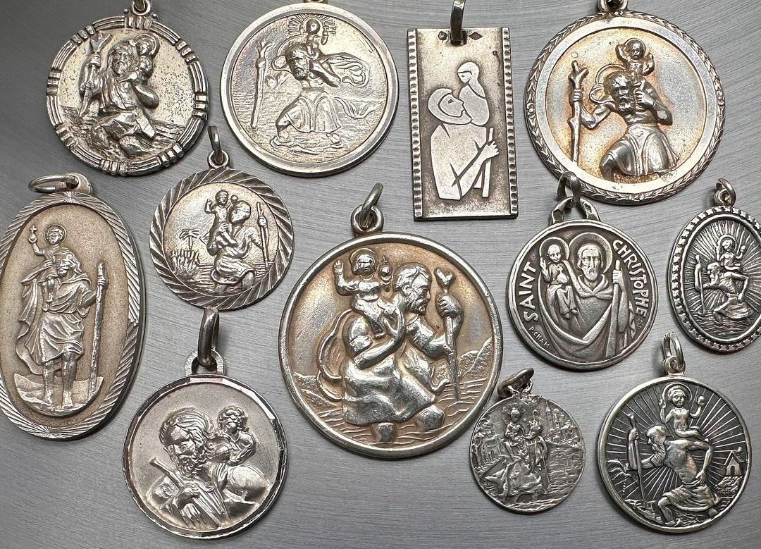 Vintage Silver St Christopher Pendant, Patron Saint of Travel - Etsy