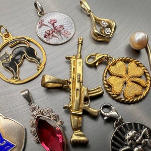 Vintage 925 Silver Machine Gun Charm, Gun Pendant, Rifle Pendant, 14k ...