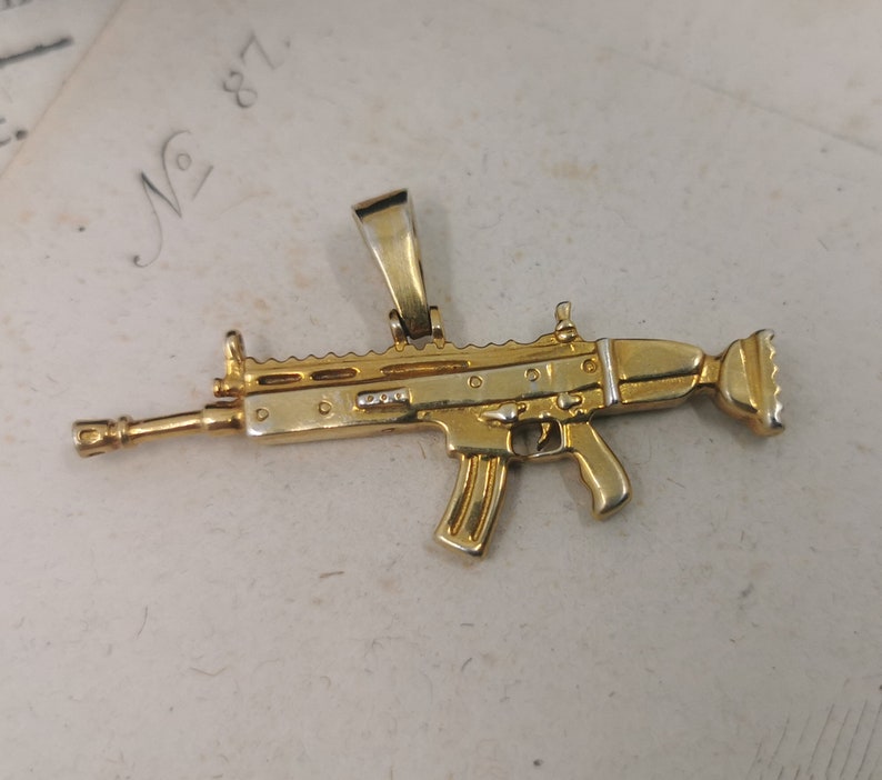 Vintage 925 Silver Machine Gun Charm Gun Pendant Rifle | Etsy