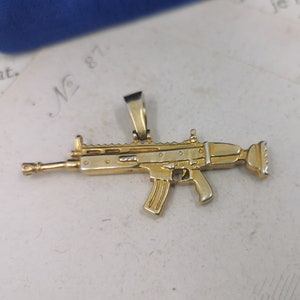 Vintage 925 Silver Machine Gun Charm Gun Pendant Rifle | Etsy