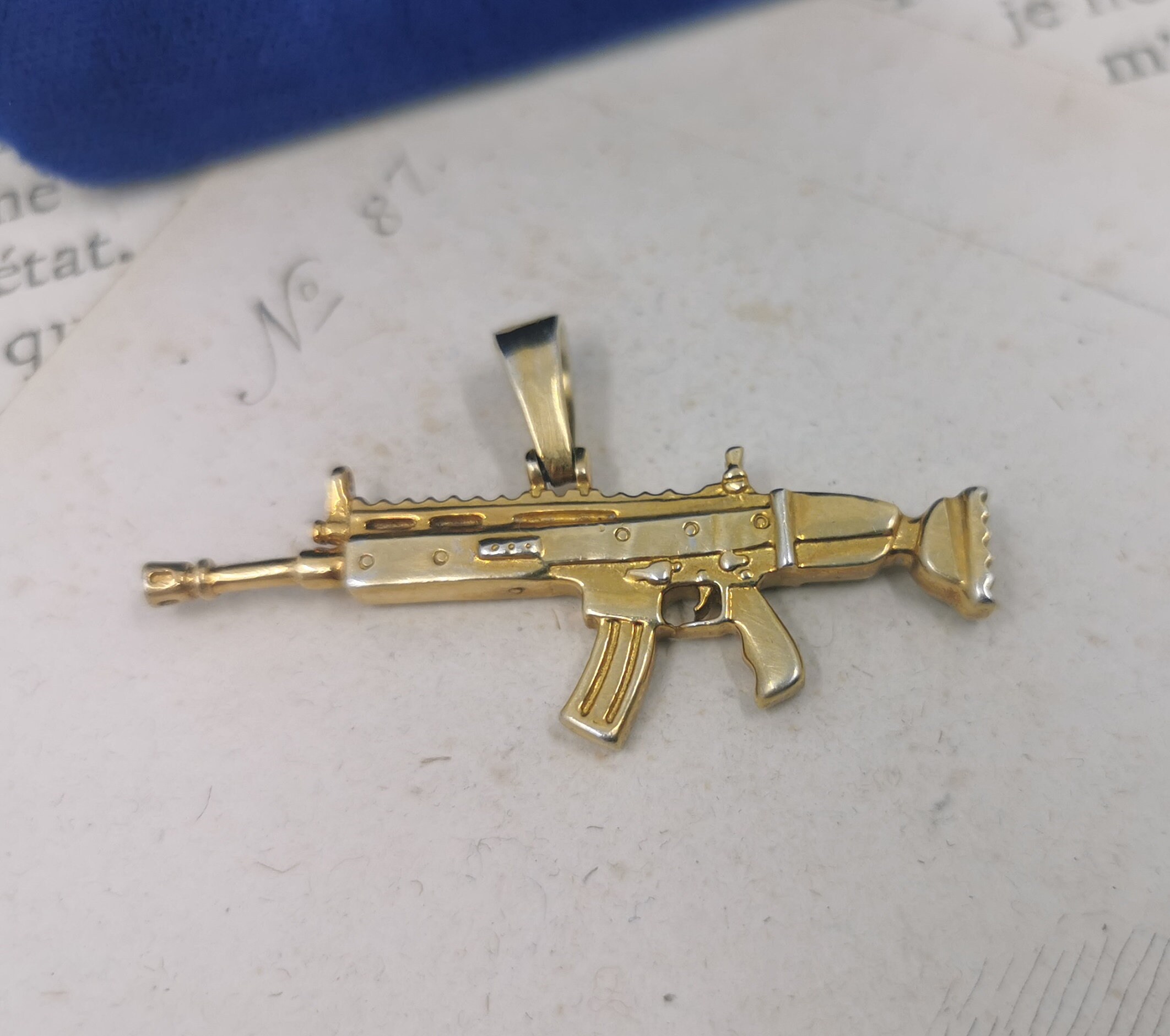 Vintage 925 Silver Machine Gun Charm Gun Pendant Rifle | Etsy