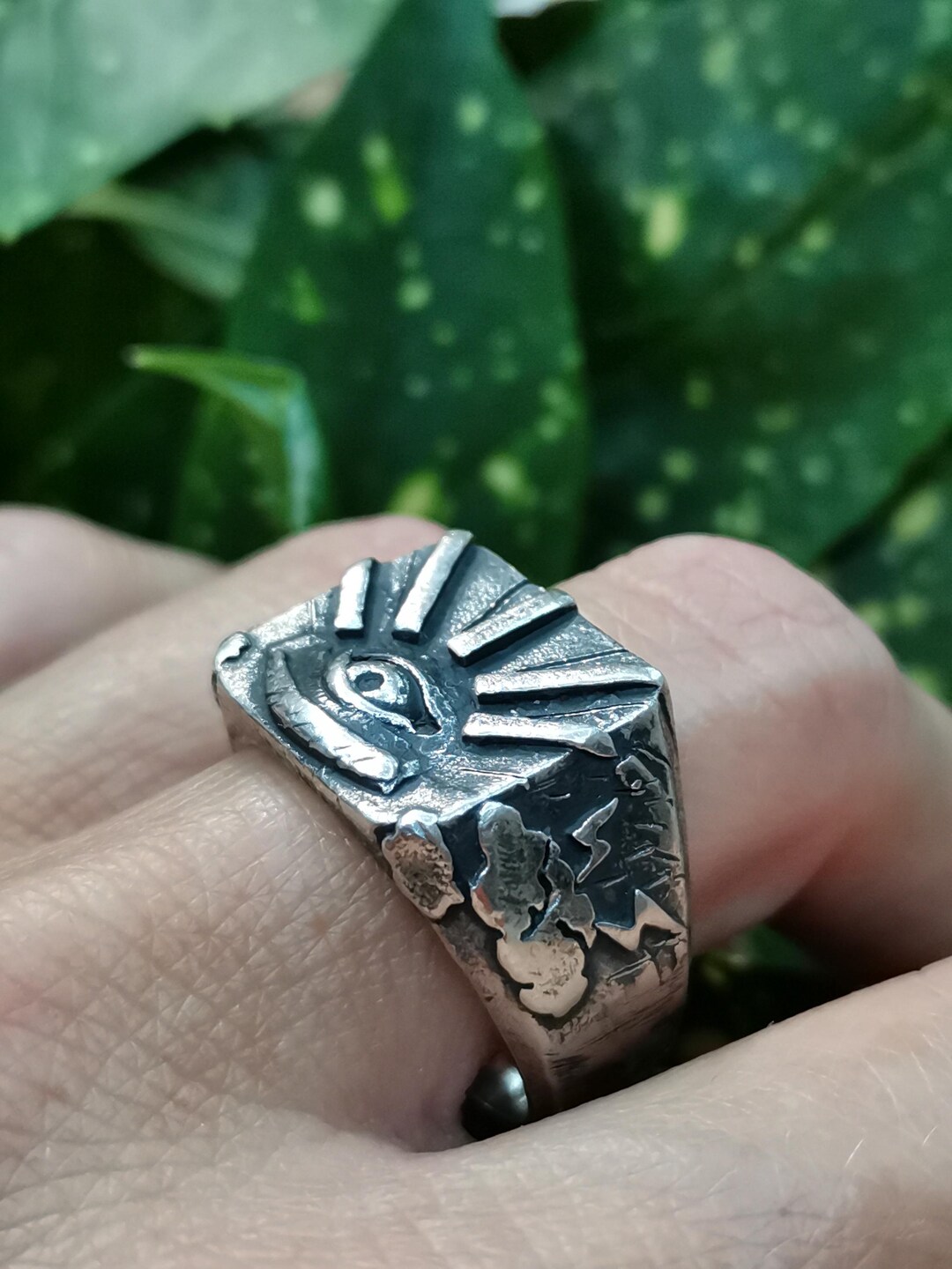 Vintage Italian Silver Eye of Providence Signet Ring - US Size 11 - Etsy