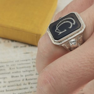 Antique German Signet Ring With Initials 'GC', Men's Signet Ring ...
