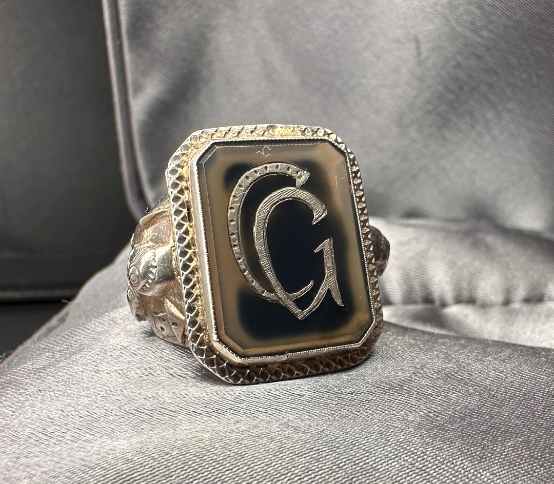 Antique German Signet Ring With Initials 'GC', Men's Signet Ring ...